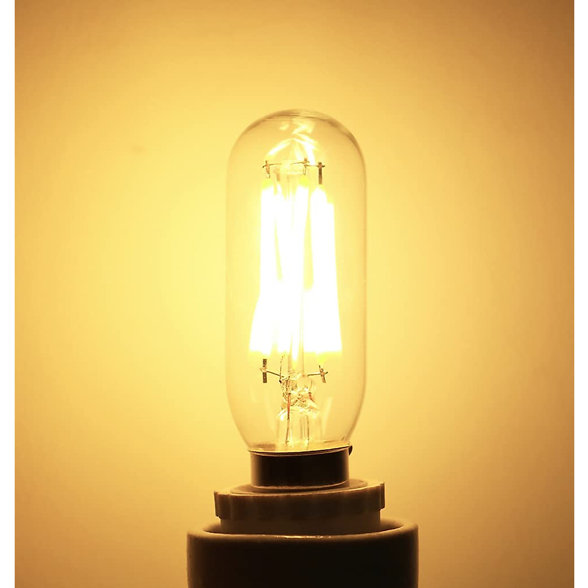 Greeogin Dimmable T6 E12 LED Edison Bulbs,4W Equal 40W Candelabra Incandescent Bulbs, Clear Vintage T25 Tube Light Bulbs for Ceiling Fan, Pendant, Wall scones 12Pack