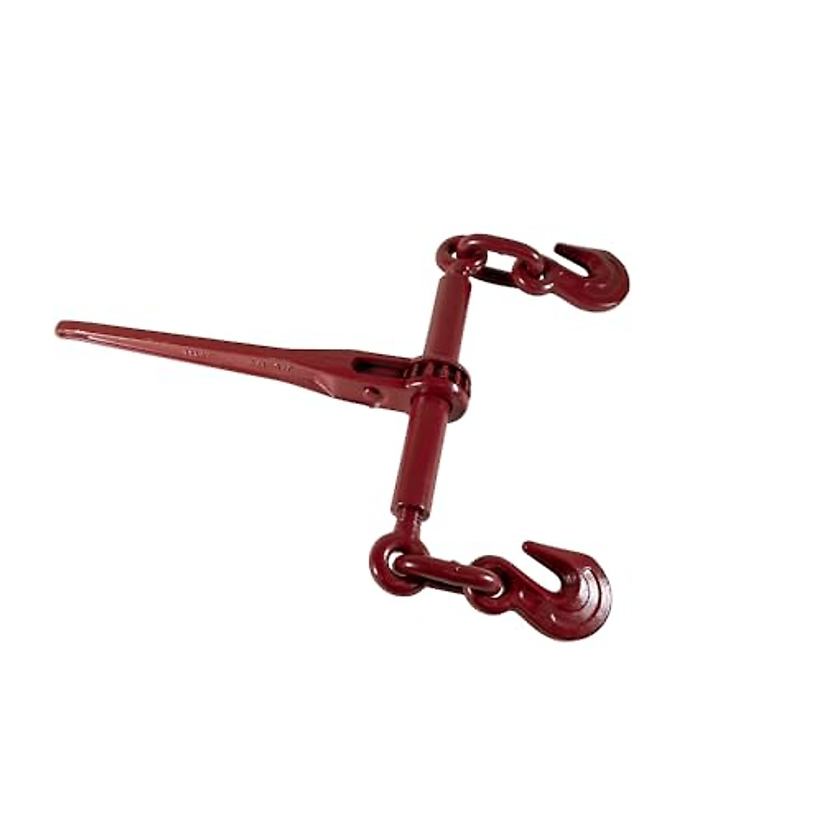 Mytee Products (4 Pack) 3/8"-1/2" Heavy Duty Ratchet Lever Load Binder w/Grab Hooks 9,200 Lbs Working Load Limit - Red | Tie Down Hauling Chain Binders for Flatbed Truck Trailer