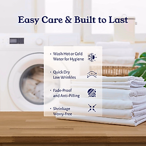 California Design Den 100% Organic Cotton Sheets King Size Set - Crisp Percale Deep Pocket Sheets, GOTS Certified, Cool and Durable Bedding Set - Navy Blue