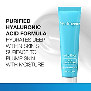 Neutrogena Hydro Boost Eye Cream, Under-Eye Moisturizer with Hyaluronic Acid, Fragrance Free and Non-Comedogenic, 0.5 Oz
