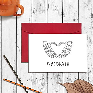 RollupJoy Cute Skeleton Halloween Wedding Card, Til Death Anniversary Card Gift for Husband Wife, Funny Bridal Shower Card, Romantic Engagement Card for Him Her