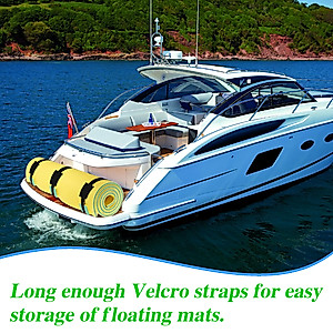 3 Set Floating Water Mat Straps with Pad Protectors, Floating Water Pad Straps Reusable Securing Straps for Storing Mats Up to 18 Feet Long or Shorter, Floating Mat Accessories, Storage Straps