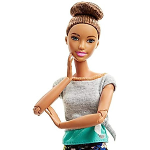 Barbie Made to Move Dolls with 22 Joints and Yoga Clothes, Floral, Blue