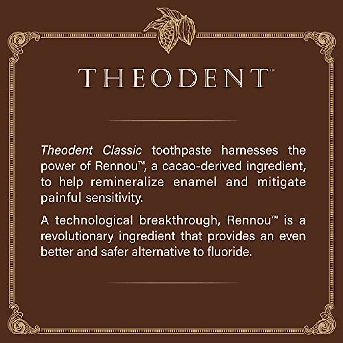 Theodent Classic Fluoride-Free, Natural Toothpaste for Remineralization and Sensitivity Reduction, Whitening Crystal-Mint (3.4 Ounces, 96.4 Grams)
