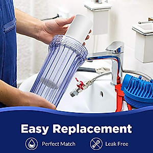 Membrane Solutions 10 Micron Sediment Water Filter Replacement Polypropylene Cartridge 10"x 2.5" for Whole House RO System, Compatible with Aqua-Pure AP110, GE FXUSC,WHKF-GD05,Culligan P5-6 Pack