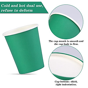 Giwrmu 25 Pack Disposable Paper Cups, 8 oz Paper Hot Cups, Green Coffee Cups Disposable To Go, Hot Cold Beverage Paper Cups, Ideal for Parties, Wedding, Home Kitchens and Office (Green)
