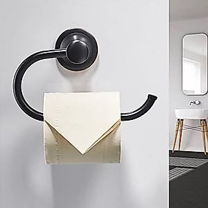 BESy Oil Rubbed Bronze 4 Piece Bathroom Accessories Set (Single Towel Bar, Towel Ring, Toilet Paper Holder, Double Towel Hooks), Wall Mounted Bath Hardware Accessory Fixtures Set