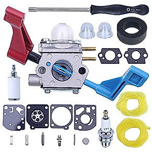 Adefol C1U-W12A Carburetor for Poulan FL1500 FL1500LE 952711486 Craftsman with Adjusting Tool Air Fuel Filter Line Tune Up Kit Gas Leaf Blower 530071629 C1U-W12B