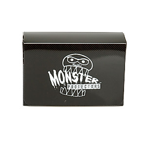 Monster Protectors Double Deck Box- Magnetic Locking Dual Trading Card Game Storage Case w Removable Compartments- Holds 150 cards- Fits all Standard and Smaller Size MTG and TCGs - Black