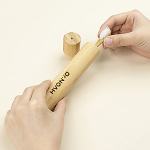 Dr.NOAH Bamboo Toothbrush with Travel Toothbrush Case Biodegradable & Eco-Friendly Toothbrush Kit for Traveling, Camping, and Fishing- Toothbrush 1ea & Case 1ea