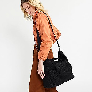 Vera Bradley Cotton Slouchy Tote Bag, Black