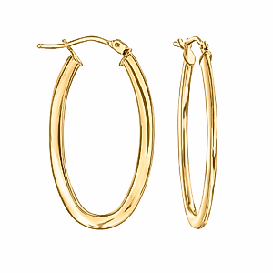 Ross-Simons Italian 14kt Yellow Gold Oval Hoop Earrings