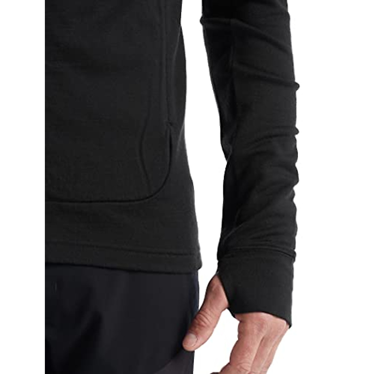 Icebreaker Merino Quantum III Men’s Full Zip Up Sweater, 100% Merino Wool, Comfy, Slim-Fit Zip Up Jacket for Men with Zippered Pockets, Thumb Loops - Premium Outdoor Sweat Shirt, Black, Medium