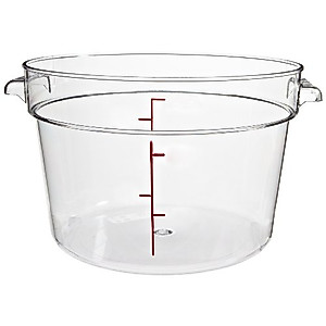 Cambro RFSCW12 12 qt Capacity, 14-7/8" Top Diameter x 8-3/8" Height, Camwear Clear Polycarbonate Round Food Storage Container (Cover Sold Separately)