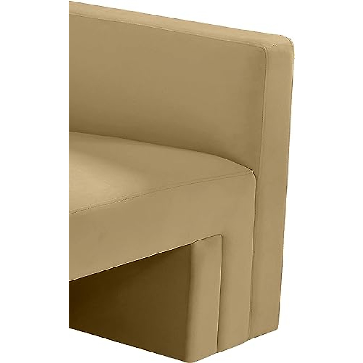 Meridian Furniture 665Camel-S Henson Collection Modern | Contemporary Velvet Upholstered Sofa with Soft Camel Velvet, Solid Wood Frame, 89.5" W x 34.5" D x 28" H, Camel