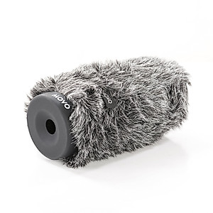 Movo WS-G140 Furry Rigid Windscreen for Microphones 18-23mm in Diameter and up to 6.3" (16cm) Long - Dark Gray