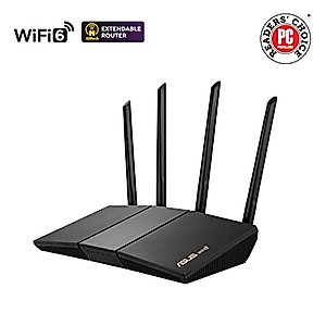 ASUS AX3000 WiFi 6 Router (RT-AX57) - Dual Band Gigabit Wireless Internet Router, Gaming & Streaming, AiMesh Compatible, Included Lifetime Internet Security, Parental Control, MU-MIMO, OFDMA