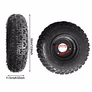 Togarhow 29inch 740mm Rear Axle Shaft Kit with 4.10-6 Front/Rear Wheels Tires 6" Rims Brake Assembly and Chain and Sprocket & Steering Knuckle Set Suitable for Go Kart Quad Trike Drift Bikes