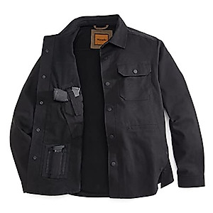 Venado Quick Draw Shirt Jacket for Men - Concealed Carry Vent - Built in Holsters (Black, Large)