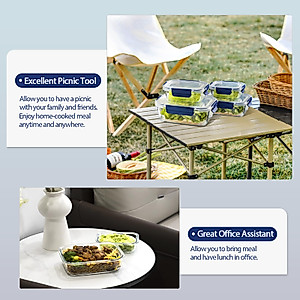 coccot Glass Food Storage Containers with Lids Airtight, [10 Pack] Glass Meal Prep Containers, Glass Storage Container Set with Bpa-free Lid for Food, Glass Lunch Bento Box