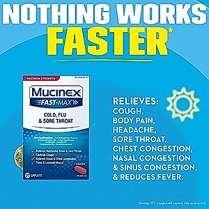 Mucinex Fast-Max Cold, Flu, & Sore Throat Caplets, 20ct