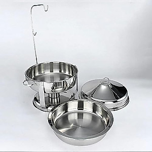 9L Full Size Round Chafing Dish with Hanger, Stainless Steel Chafer Set Buffet Food Warmer Keeps Food Warm in All Catered Events