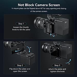 SmallRig V-Mount Battery Plate with Double Quick Release Plate for Arca, Quick Release Chest Pad, 15mm rods, L-Shape Compact & Foldable V Mount Battery Plate for DSLR Cameras, Gimbals & Tripod - 4063B