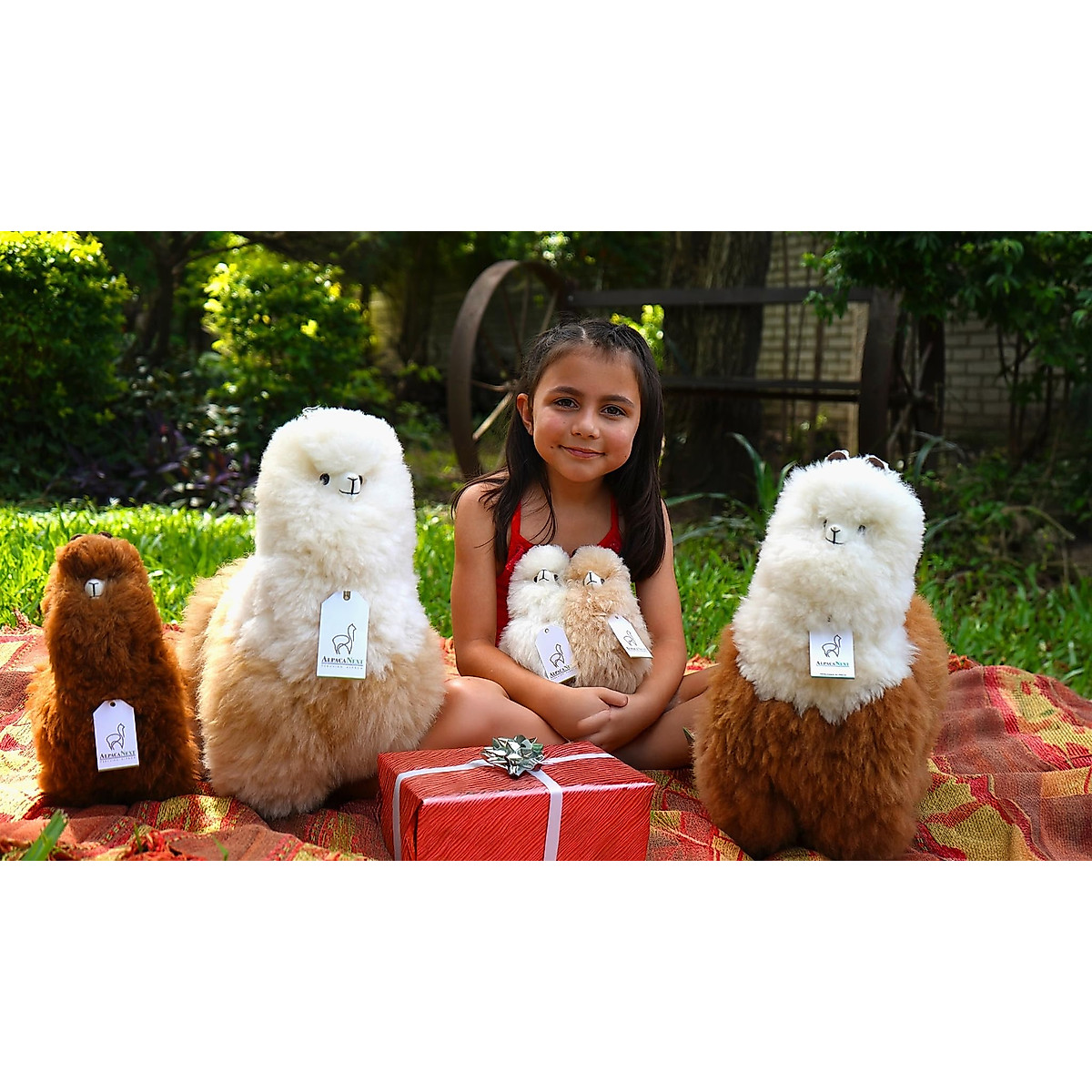 AlpacaNext Llama Stuffed Animal – 12 inch. Cute, Soft and Cuddly Alpaca Plush Toy Handcrafted on Real Alpaka Natural Fur (12 inches, Beige)