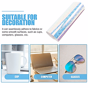 TEHAUX 1 Roll Self Adhesive Vinyl Stickers Adhesive Vinyl Bundle Colorful Vinyl Stickers Holographic Overlay Drinking Cup Stickers Vinyl Adhesive Stickers Household The Pet Flowers