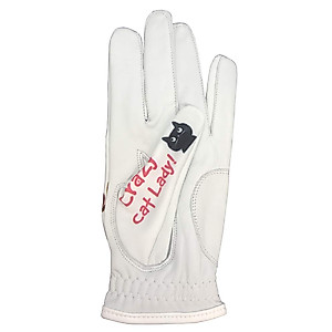 Giggle Golf Women's Golf Glove (Medium, Worn On Left Hand, Cat)