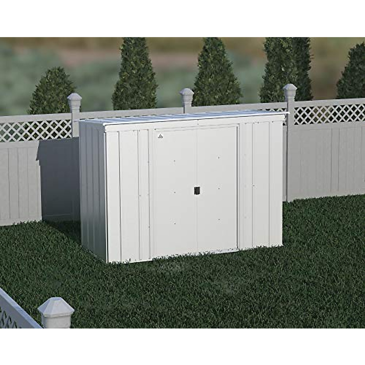 Arrow Shed Classic 8' x 4' Outdoor Padlockable Steel Storage Shed Building, Flute Grey
