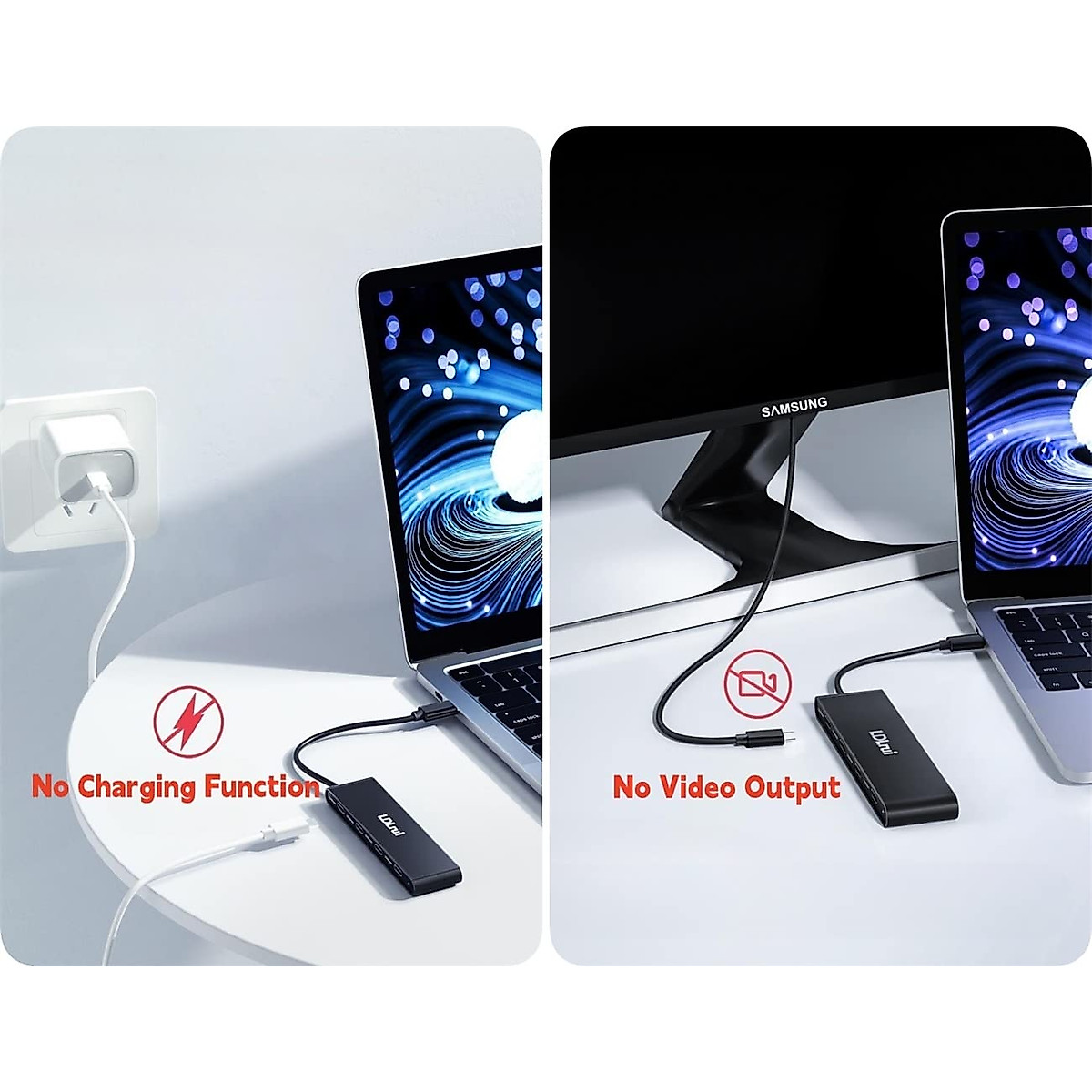 4-Port USB C Hub,USB C to USB C Hub,10Gbps USB C Splitter for Laptop [Data Transfer Only],USB C 3.2 Multiport Adapter for iPhone 15 Pro/Pro Max,MacBook Air/Pro,Mac Mini,iMac,Dell XPS