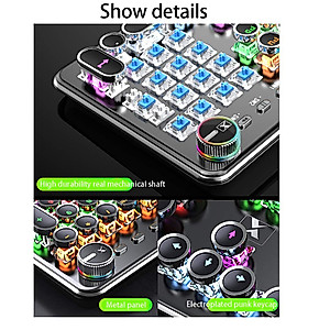 ARCH Mechanical Gaming Keyboard and Mouse Combo 104 Keys Keyboard Computer Ergonomic Programmable Mouse for PC Gamer Computer Laptop (Color : Silver White-Green Shaft)