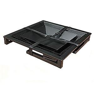 Zynuo 27 Inch Big Black Metal Square Design Charcoal and Wood Log Burning Outdoor Foldable Portable Patio Fire Pit with Spark Screen Cover