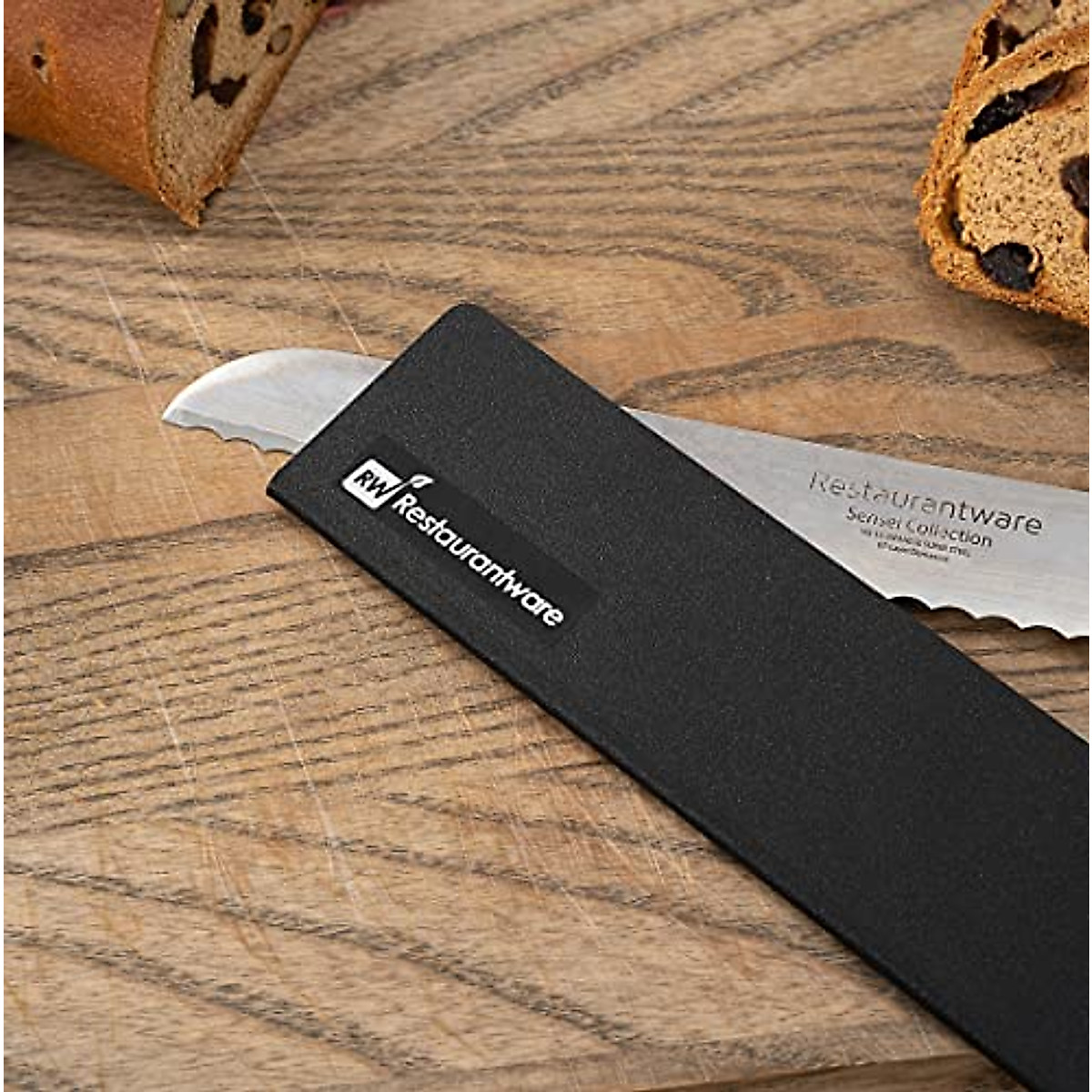 Restaurantware Sensei 12 x 2 Inch Knife Sleeve, 1 BPA-Free Knife Protector - Fits Chef Knife, Felt Lining, Black Plastic Knife Blade Guard, Durable, Cut-Proof