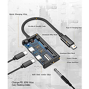 Mxcudu 3 in 1 USB C to 3.5mm Audio USB C Headphone Adapter and 60W Charging Compatible with Google Pixel 7Pro/6Pro/5/4, Galaxy S23 Ultra/S22 Ultra/S21/S21FE/A53/Note 20