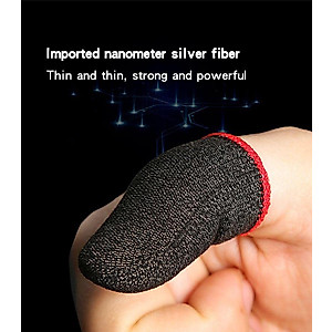 TEKTURN Finger Sleeves for Gaming, Seamless Anti-Sweat Breathable, Thumb Protector Finger Covers for Mobile Game, Touchscreen PUBG Gaming (Pack of 2 Pair)