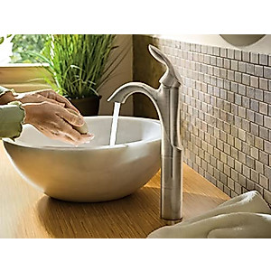 Moen Eva Brushed Nickel One-Handle High Arc Bathroom Faucet, 6400BN