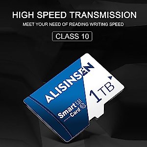 1TB Micro SD Card,TF Card 1TB Memory Card Class 10 Micro SD Memory Cards 1TB High Speed with SD Card Adapter for Android Smart-Phones,PC&Camera