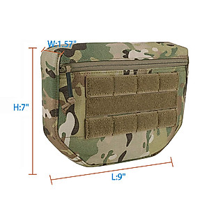 KRYDEX Tactical Dump Drop Pouch with Hook and Loop for JPC CPC AVS Vest Utility Tool Bag Airsoft Paintball (Upgrade Pouch-MC)