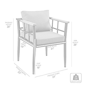 Armen Living Beowulf Modern Outdoor Patio Dining Chair, Set of 2, Black