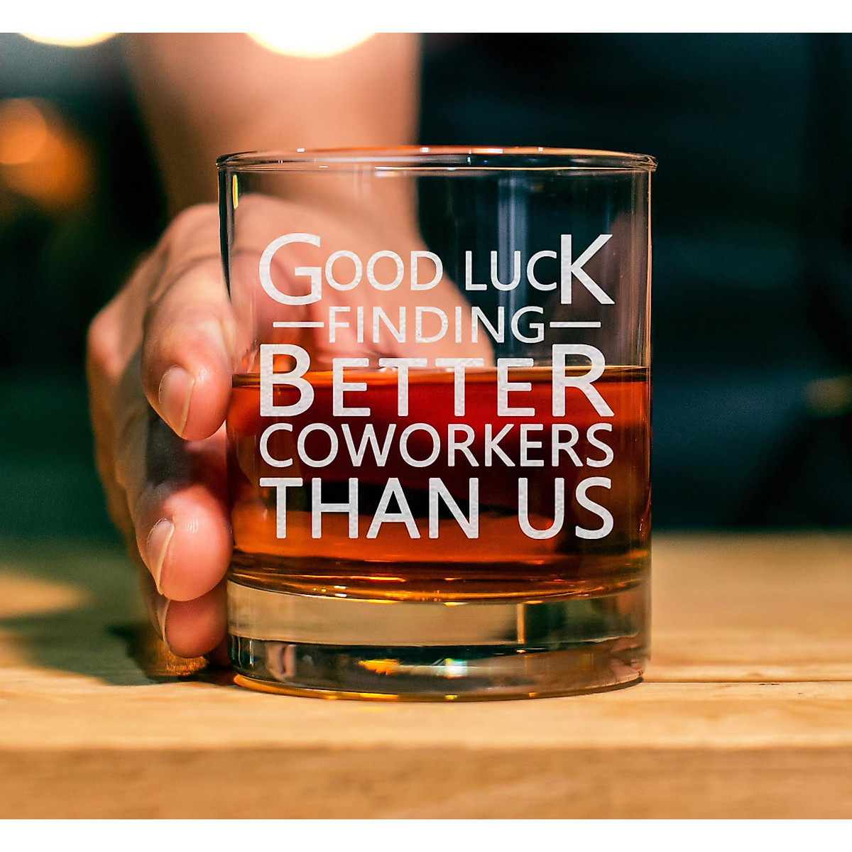 CARVELITA Good Luck Finding Better Coworkers Than Us,11oz Engraved Old Fashioned Rocks Glass - New Job Gifts, Congrats On New Job, Farewell Gifts, Boss Gifts, Leaving Gifts