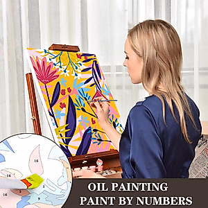 6 Pack Flowers Paint by Numbers Kits for Adults Beginners, DIY Paint by Numbers for Adults on Canvas Without Frame, Drawing Paintwork with Paintbrushes Oil Painting for Home Wall Decor 7.9x11.8inch