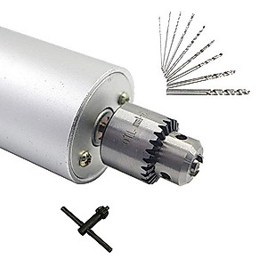 Eyech 0.3-4mm Micro Aluminum Portable Handheld Drill Mini Electric Hand Drill with 5A DC5V-12V Power Supply Control for DIY 10Pcs Drill Bits Included