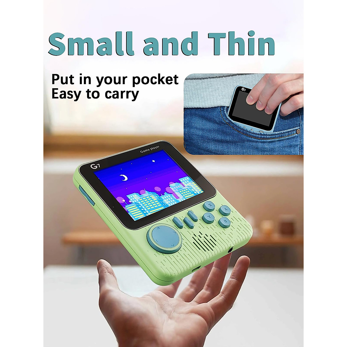 Fadist Handheld Game Console, Retro Game Console with 666 Classic Games, 3.5'' Color Display,Rechargeable Battery, Support for 2 Players & TV, Ideal Gift for Kids, Friend, Lover