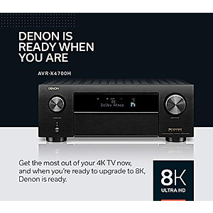 Denon AVR-X4700H 8K Ultra HD 9.2 Channel (125 Watt X 9) AV Receiver 2020 Model - 3D Audio & Video with IMAX Enhanced, Built for Gaming, Music Streaming, Alexa + HEOS