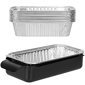 BBQ Future Grill Grease Pan for Charbroil Gas Grill Accessories 9328812P06 G416-0015-W1, Grease Cup Catcher with 10-Pack Aluminum Disposable Oil Drip Pan Replacement Parts