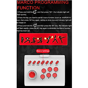 arVin Arcade Fight Stick Joystick Game Controller for iPhone iOS Android PC Fighting Stick for Nintendo Switch/PS3/PS4 Arcade Rocker Gamepad with Turbo & Marco for Emulators/Cloud/PS Remote Play/Steam