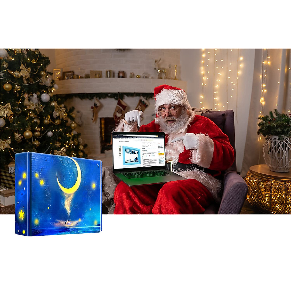 whimsyyy Moving Sand Art Liquid Motion Bubbler Flowing Sand Art Picture Desktop Sensory Calming Fidget Toy Voted Best Gift!(Ocean Heart) (Purple)