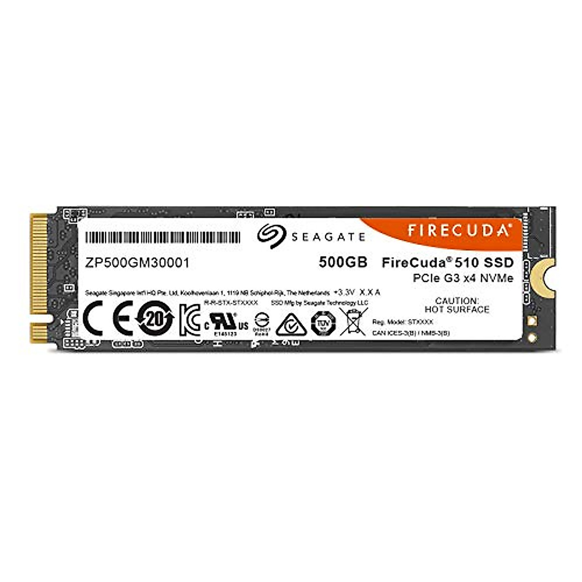 Seagate Firecuda 510 500GB Performance Internal Solid State Drive SSD PCIe Gen3 X4 NVMe 1.3 for Gaming PC Gaming Laptop Desktop - 3-year Rescue Service (ZP500GM3A001)